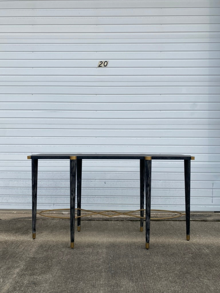 Fiona Black Oak and Antique Brass Console Table – Heights Design Co.